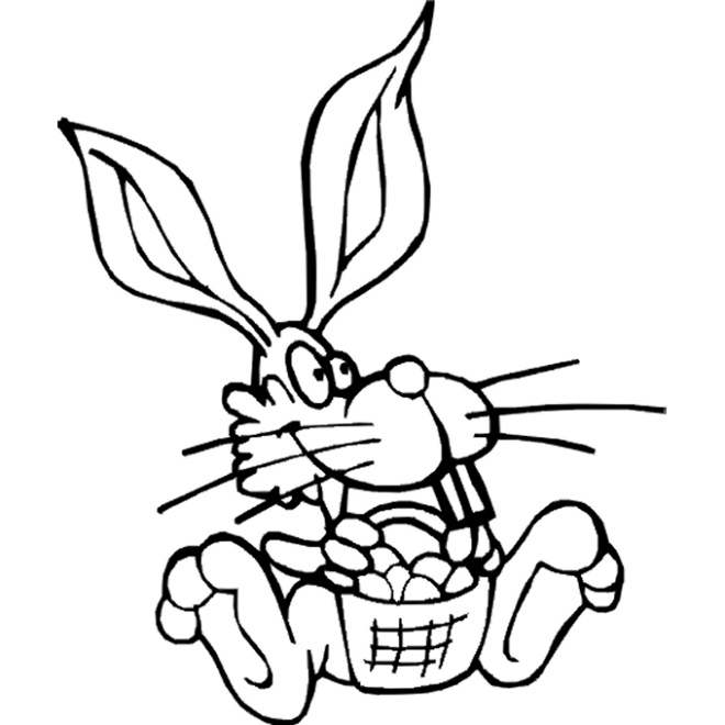 Iepurasul de paste asteapta cu un cosulet | Motive de Paste | Educatie ...