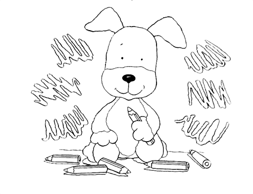 Catel cu creioane | Planse de colorat amuzante | Educatie | Copilul.ro